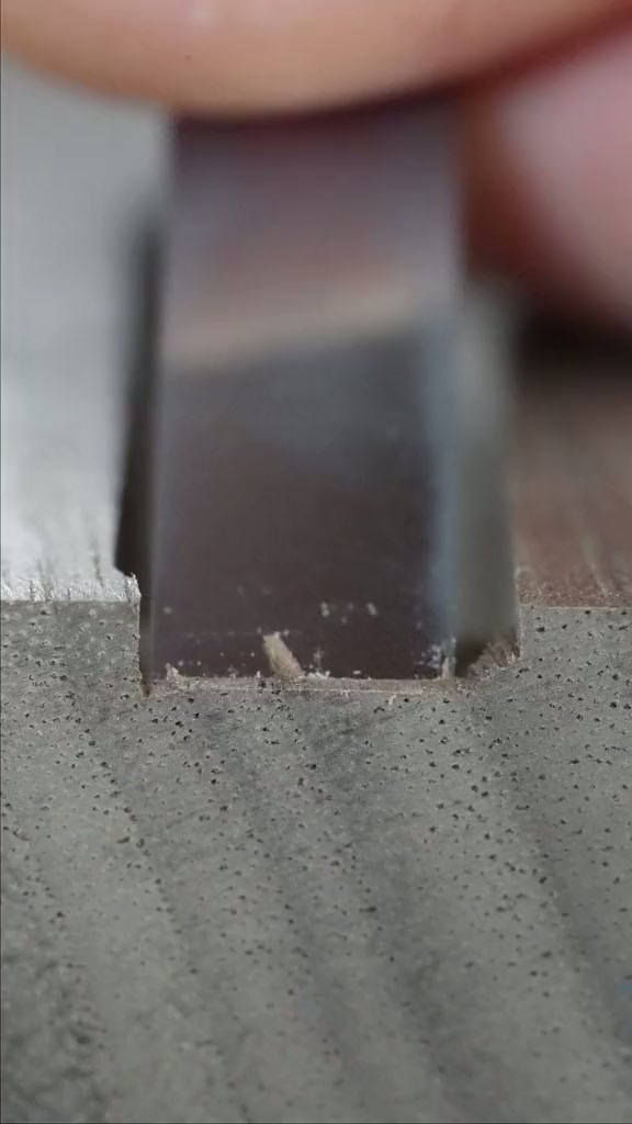 Cutting a clean recess for a brass hinge