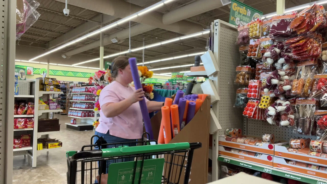 She buys seven Dollar Store pool noodles for a breathtaking porch update!