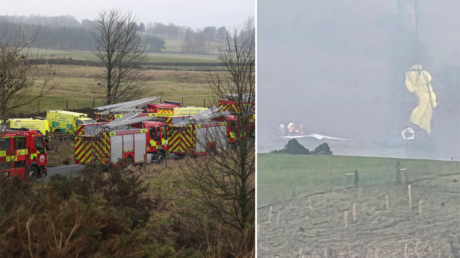 Light aircraft crashes in Greater Manchester sparking major emergency ...