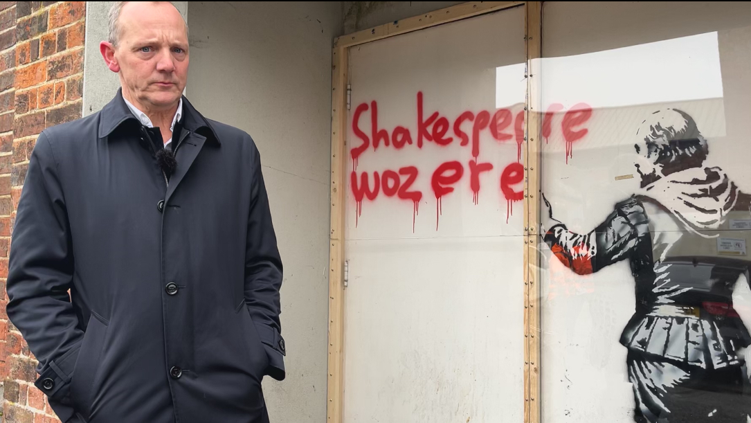Shakespeare spray art is not graffiti by Banksy