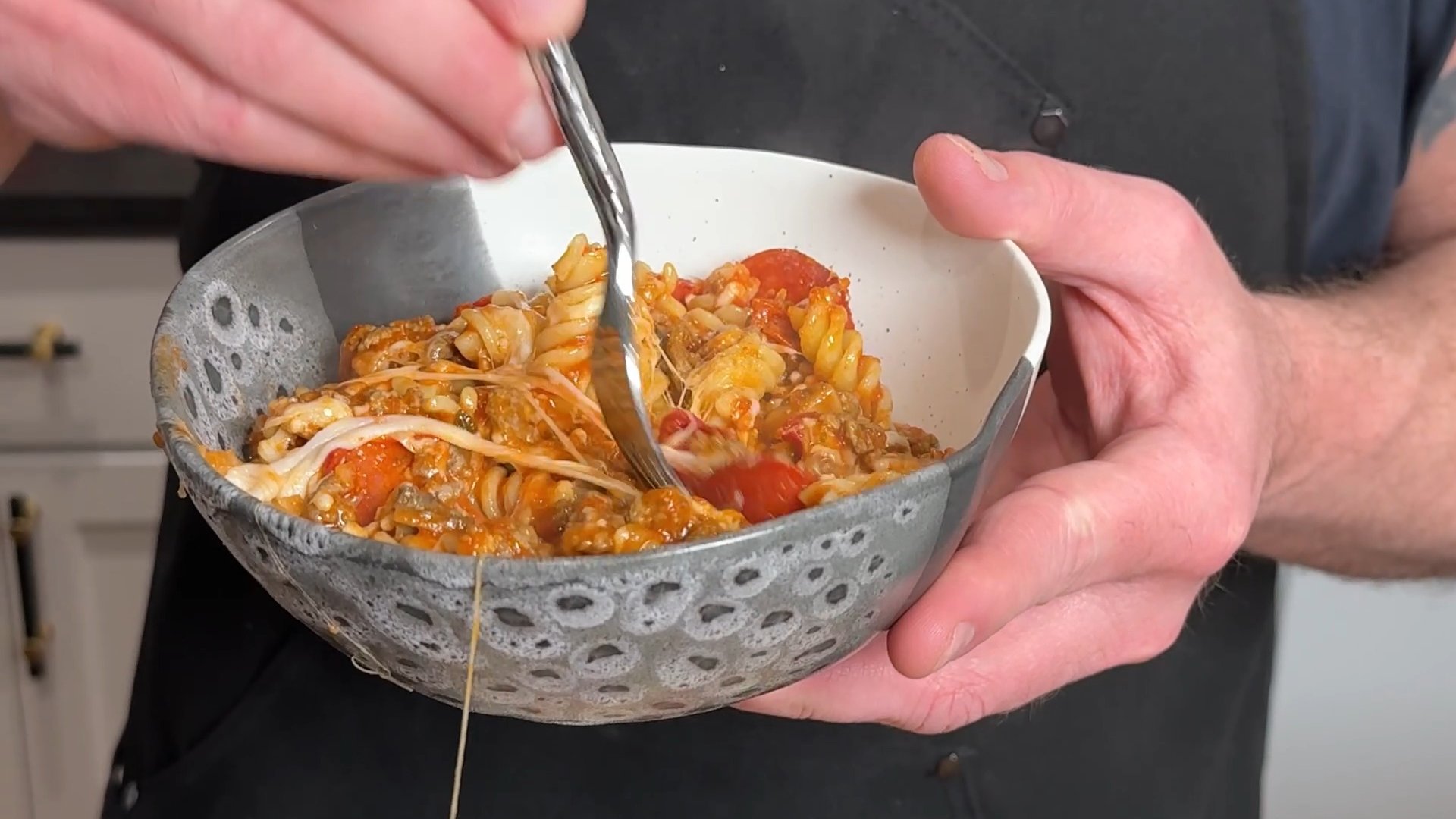 My world-famous pizza pasta