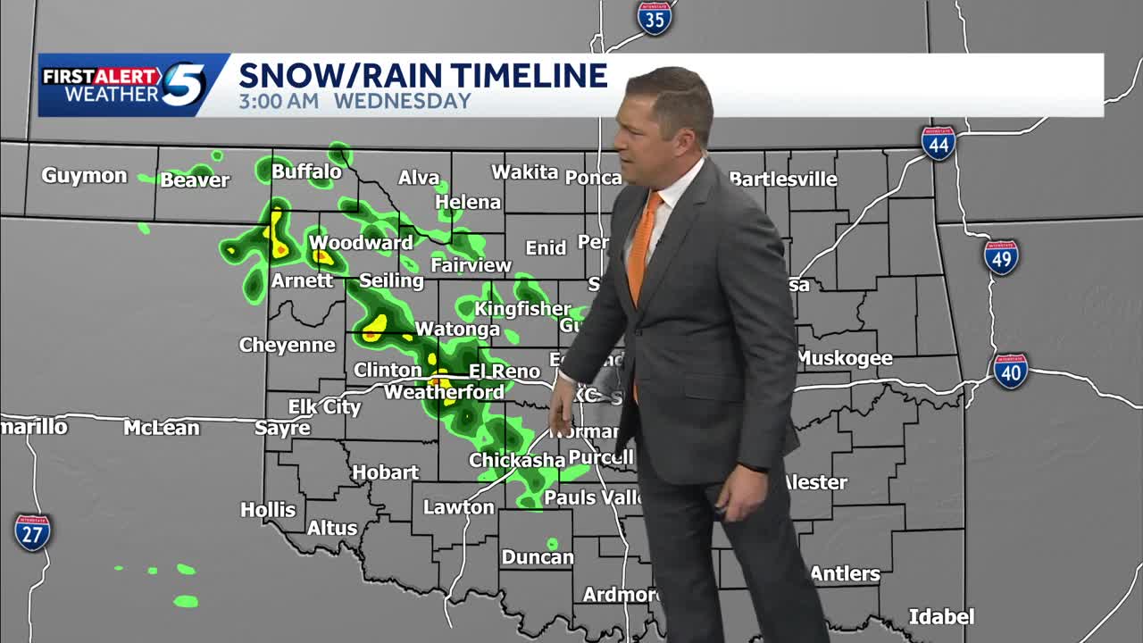 Rain/snow timeline for tonight