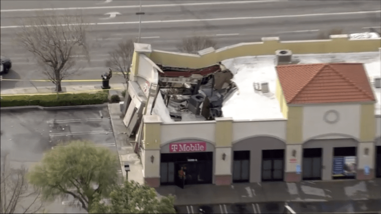 Car crashes into hydrant in Van Nuys; water pushes vehicle into the air