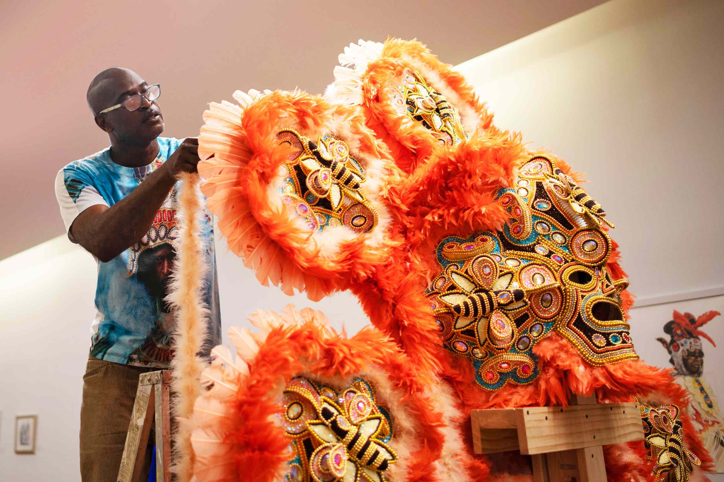 Inside a New Orleans designer’s yearlong carnival suit-making process