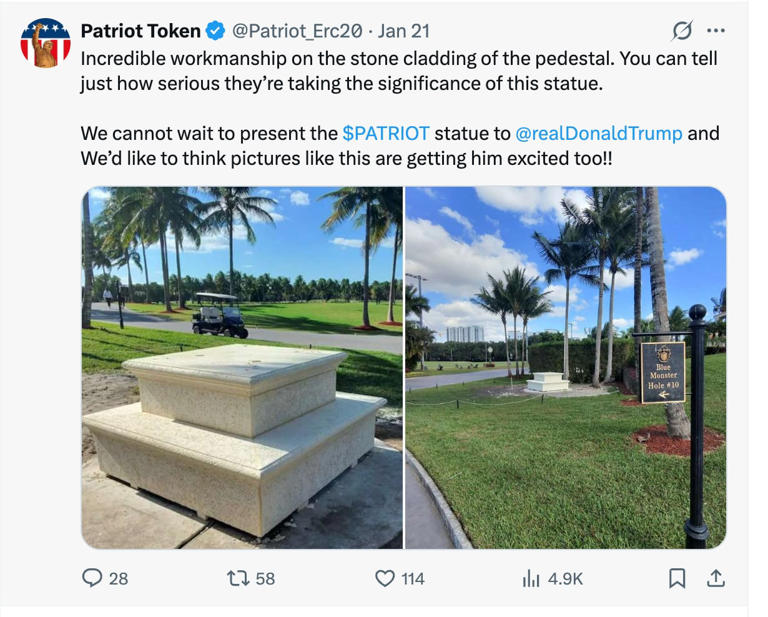 Trump family scrambles to cut ties to giant gold 'Don Colossus' statue