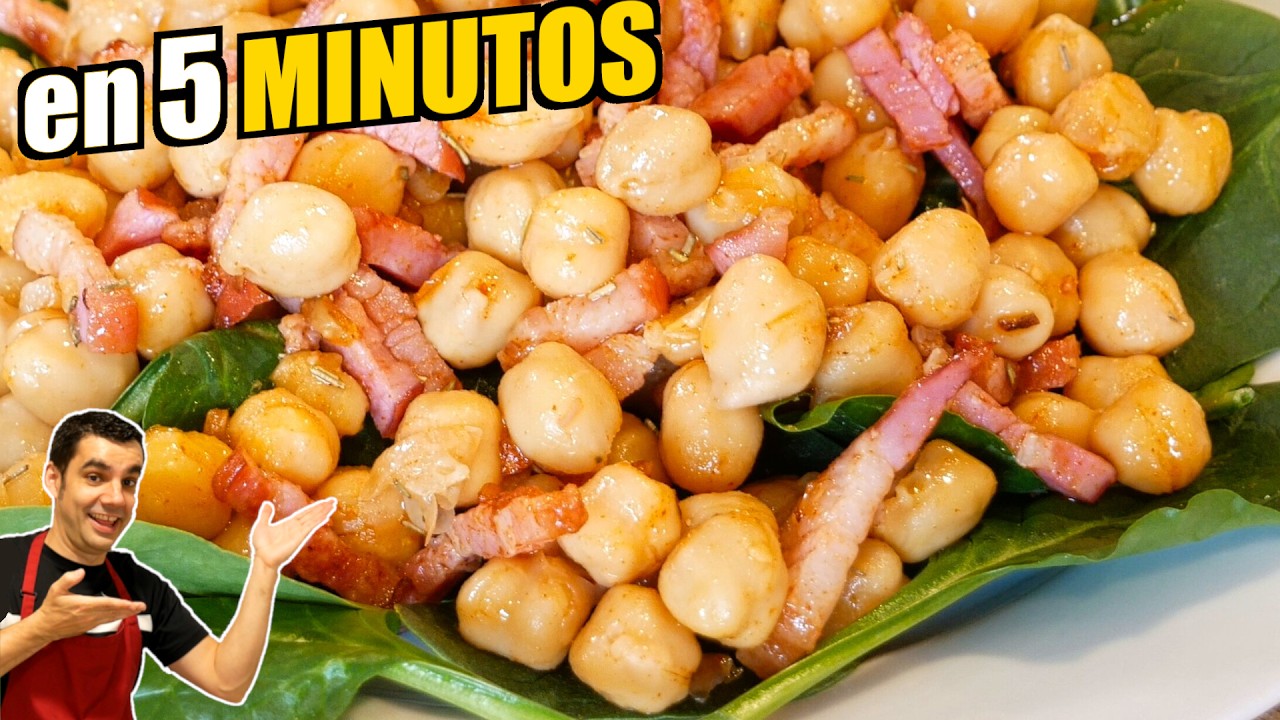Garbanzos con espinacas y bacon: una receta saludable, rápida y sabrosa