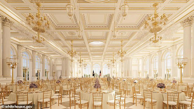 Donald Trump unveils new rendering of 'magnificent' $300m White House ...