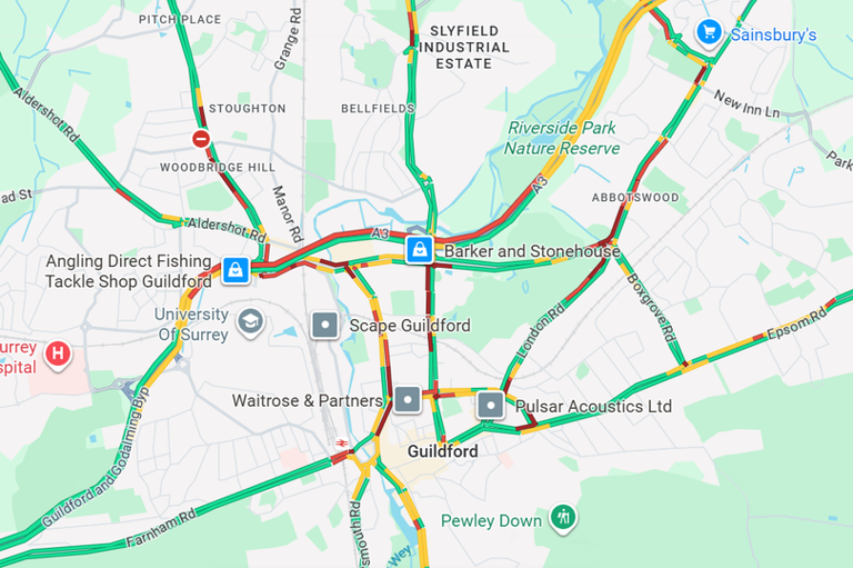 A3 Guildford traffic: Two crashes in same spot leads to huge queues