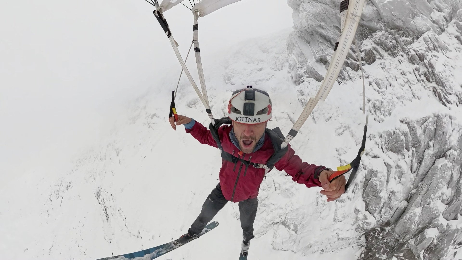 Daredevil becomes first to ski-BASE jump off Mount Snowdon