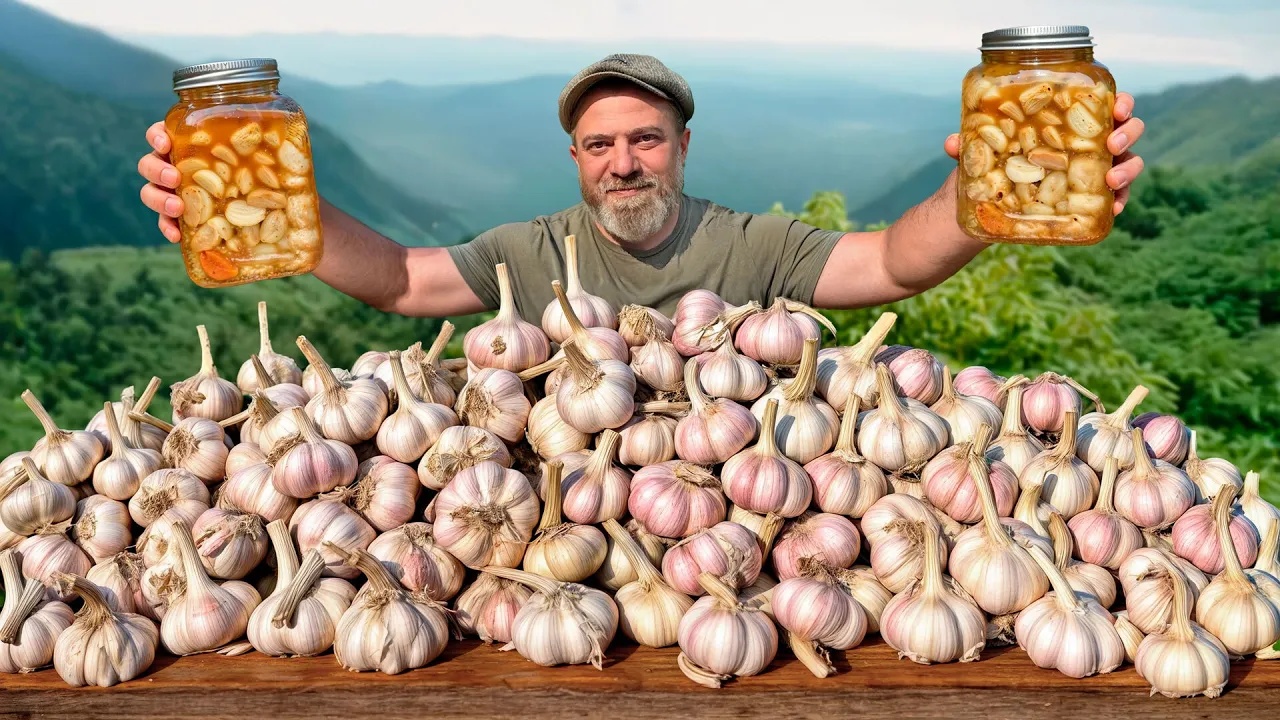 Garlic cloves pickled deep in village brine! Make flavor that's always ...
