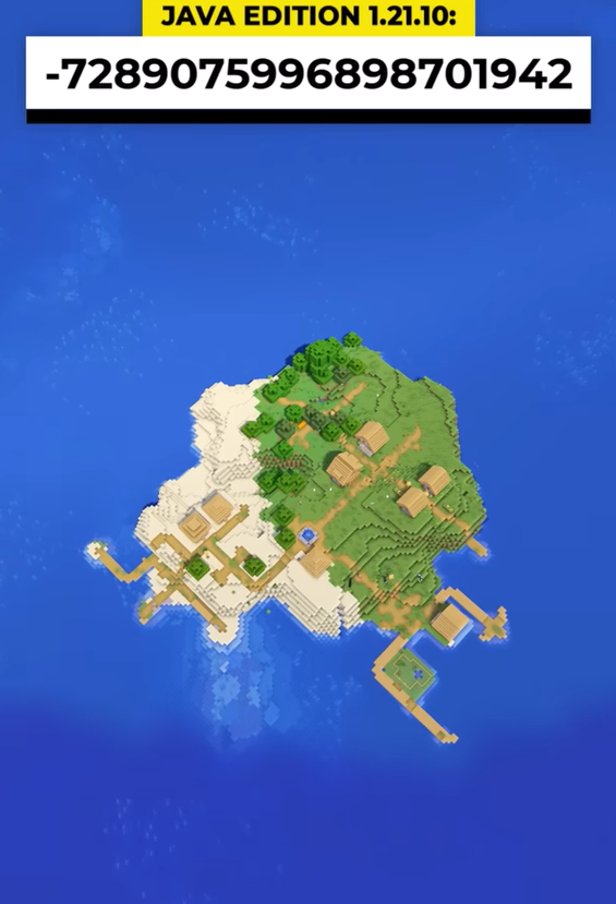 Minecraft village island seed – unique island village to explore