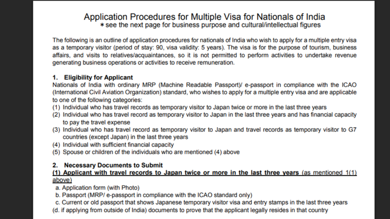 Japan multiple-entry visa for Indian nationals with up to 5-year ...