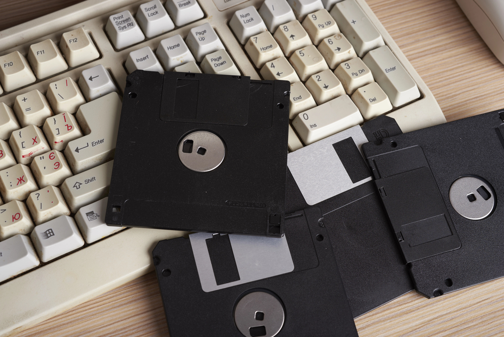 Early computer games on floppy disks