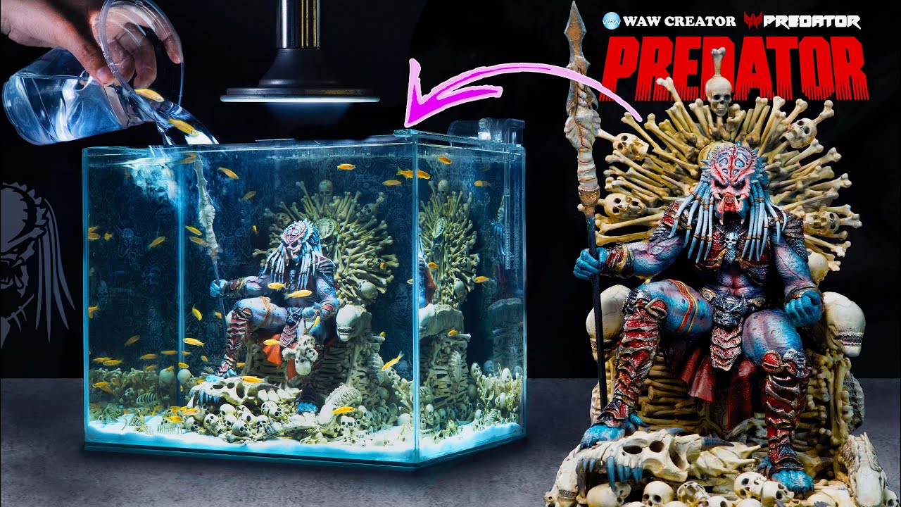 Building an epic predator bone throne diorama aquarium | Miniature ...