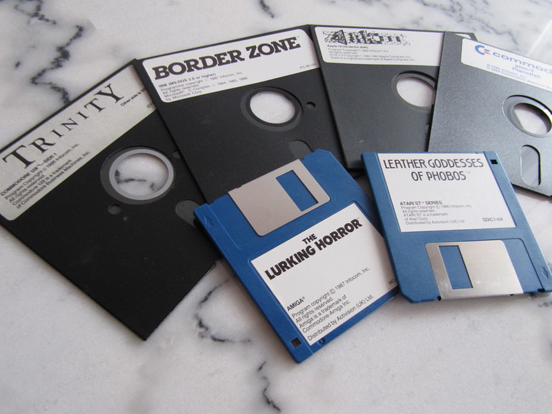 Early computer games on floppy disks