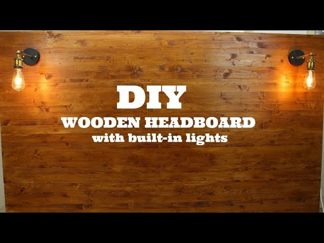 DIY wooden headboard with built-in lights