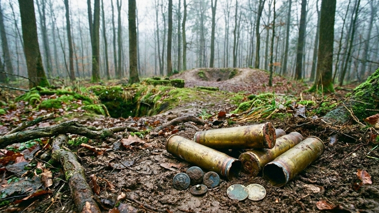 Relics of a hidden US artillery site found in German forests
