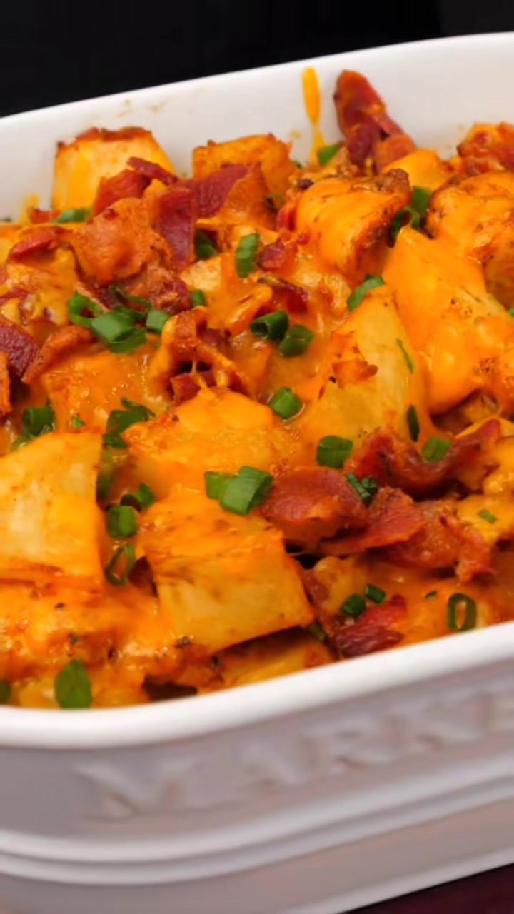 Loaded chicken potato casserole