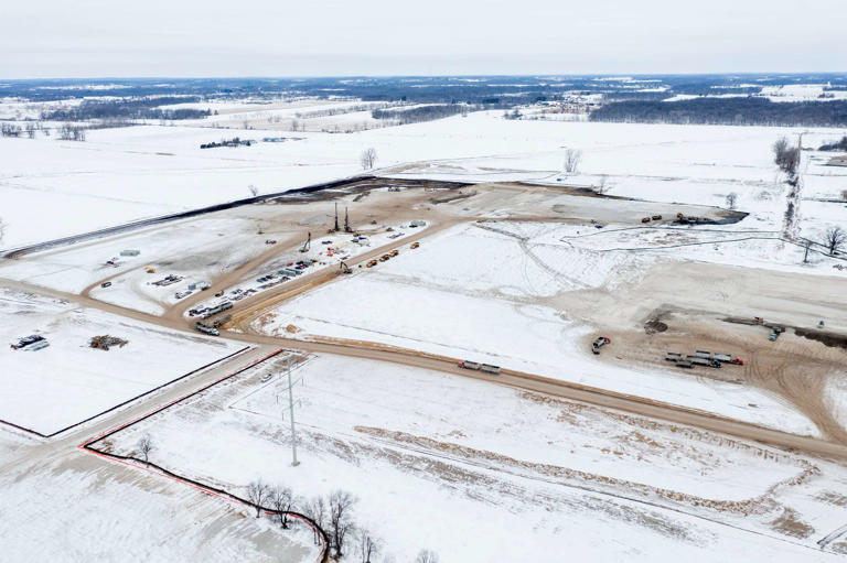 See aerial footage of massive data center under construction near Saline