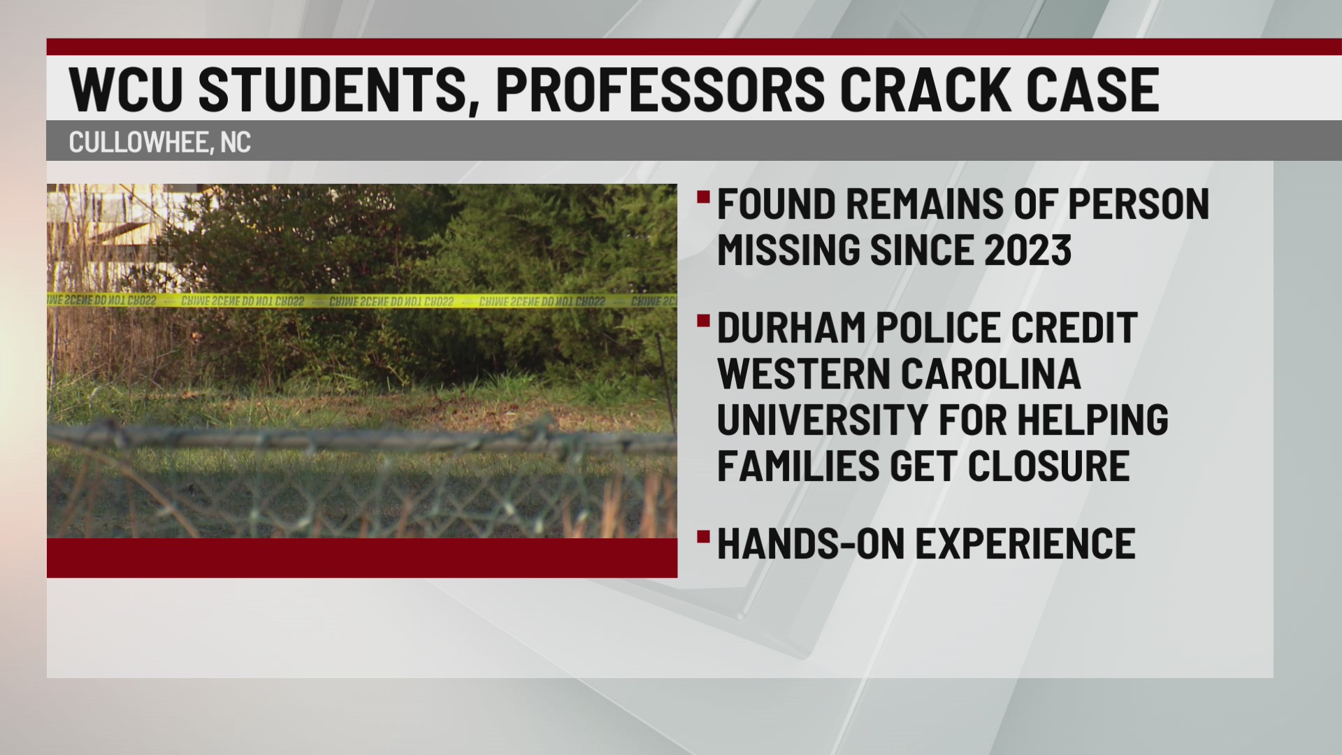 Western Carolina students, professors find remains of missing person
