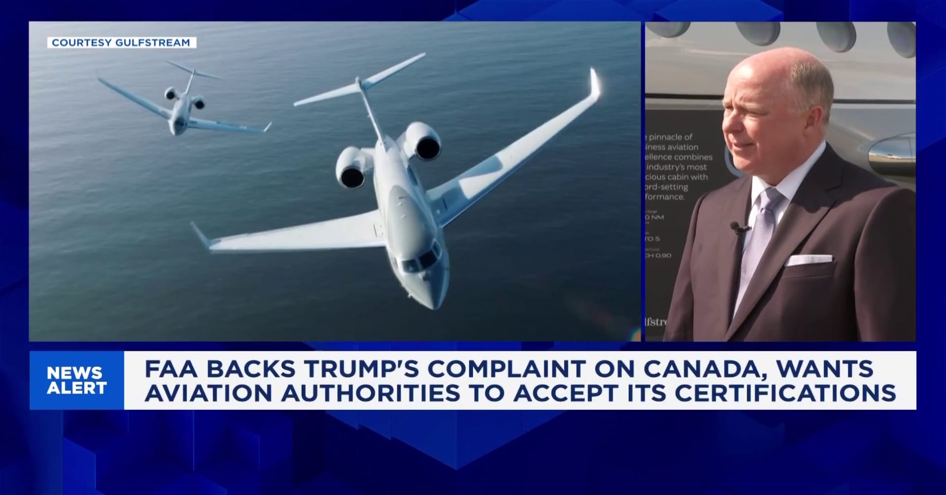 Gulfstream on Trump's push for Canada aviation certification