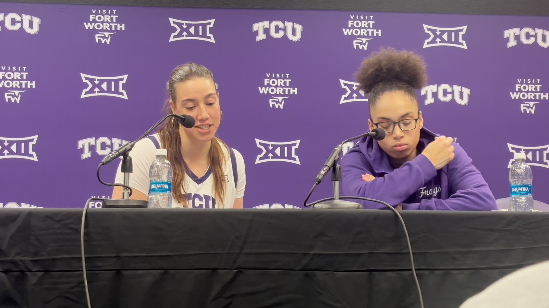 Marta Suarez and Olivia Miles talk TCU win over Houston
