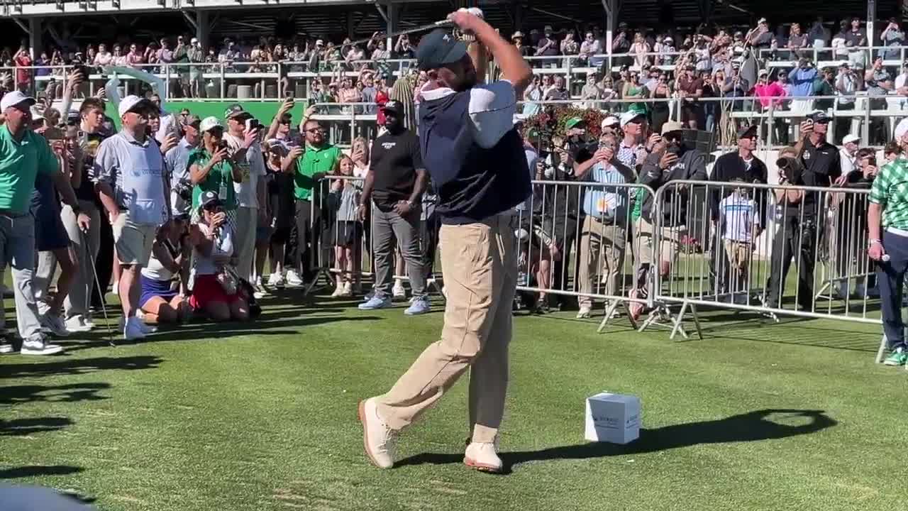 Watch | Chiefs' Travis Kelce gets hype after nearly acing 16th hole at ...