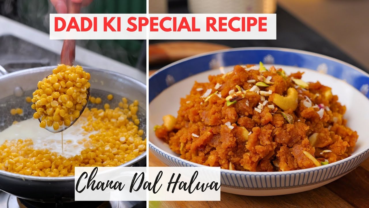 Healthy chana dal halwa recipe without khoya or sugar