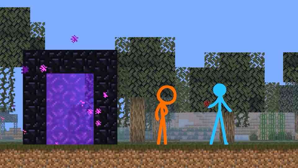 Nether witch: Stick figures cast fire spells