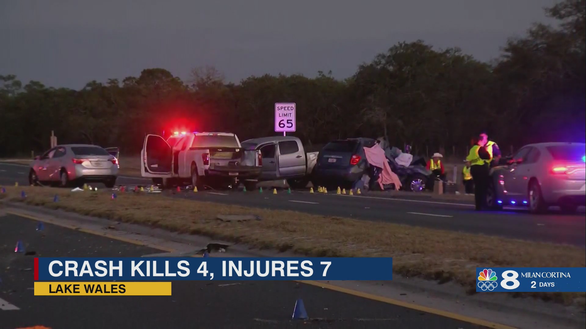 4 dead in multi-vehicle crash in Polk County