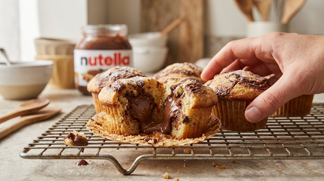 Ces muffins au Nutella au cœur fondant régalent tout le monde, à ...