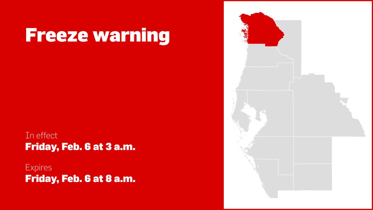Freeze warning affecting inland Levy and Citrus County Friday ...