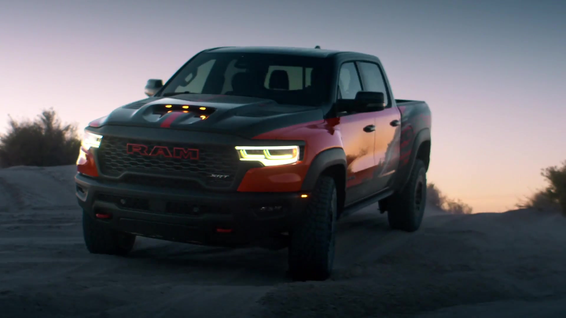 2027 Ram 1500 SRT TRX Bloodshot Night Edition driving video