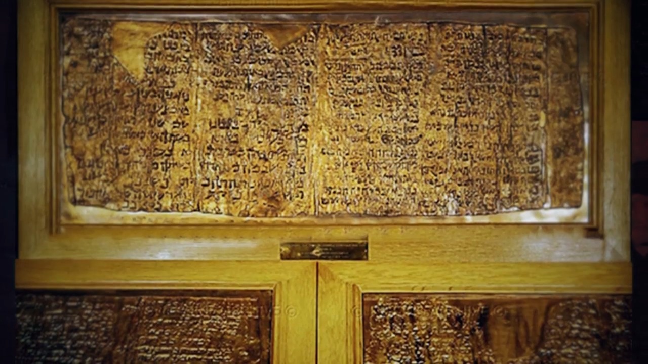 This copper scroll found in Qumran, Israel lists hidden treasure