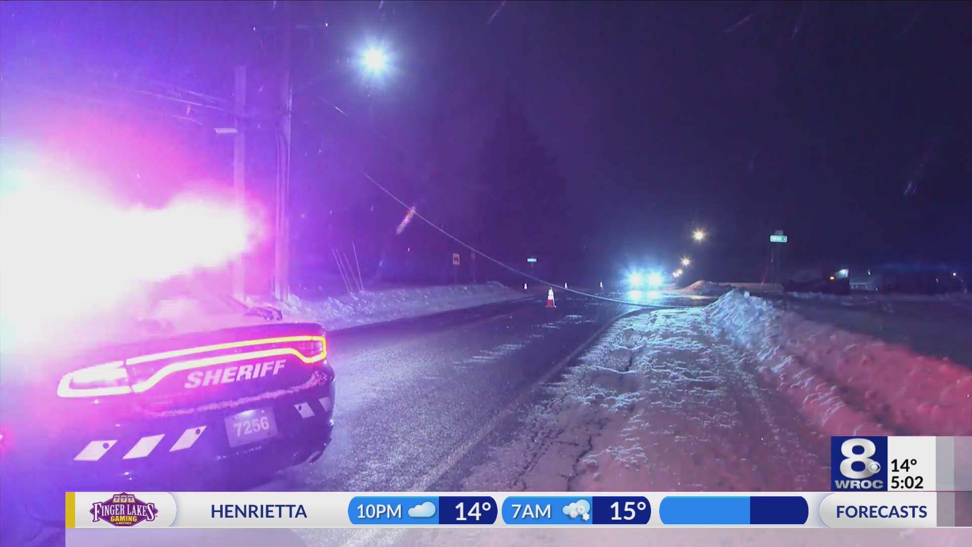 Downed wires close Scottsville - W Henrietta Road and Moore Rd.