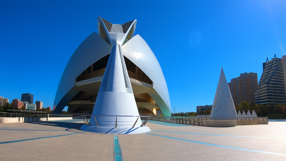 Walking through a modern cultural landmark