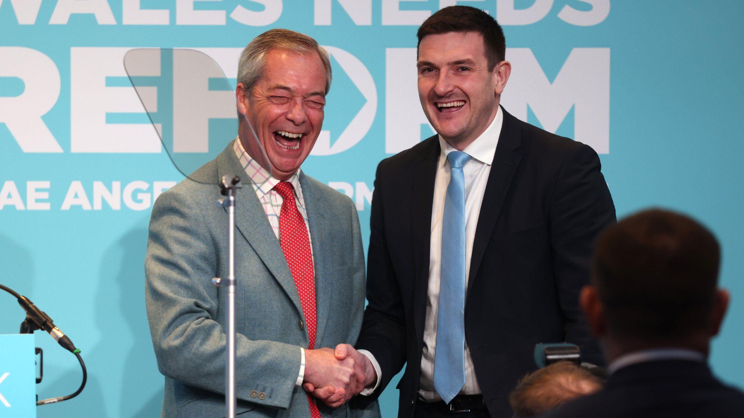 Ex Tory councillor unveiled by Nigel Farage as Reform's Welsh leader