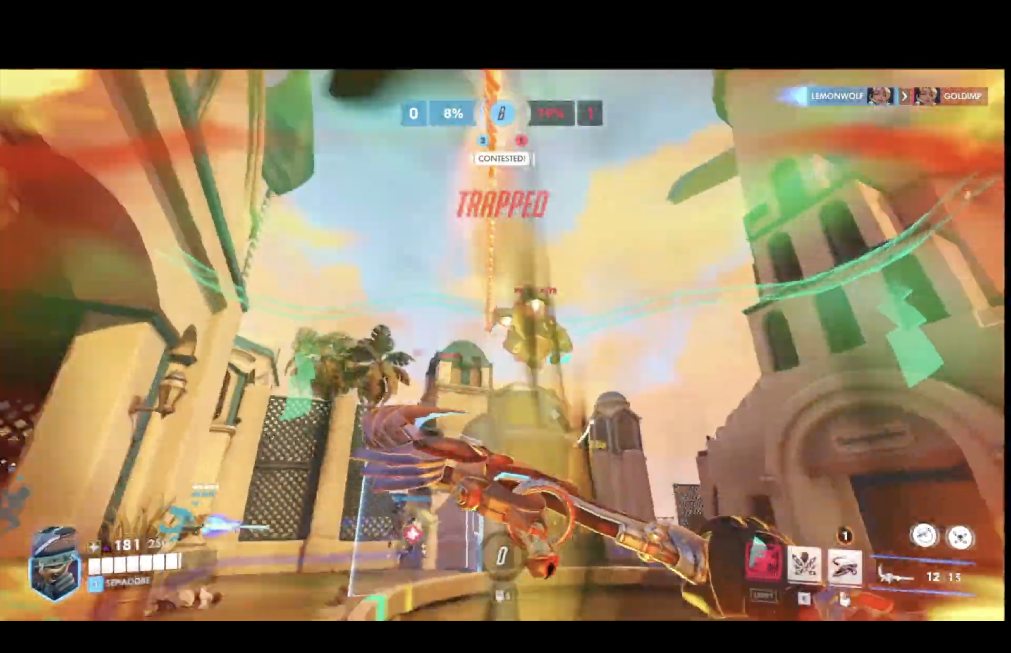 Mizuki gets hit with Jetpack Cat ultimate