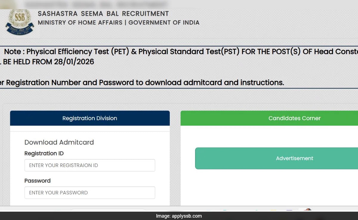 SSB HC admit card 2026 (out) live: Physical efficiency, standard tests ...