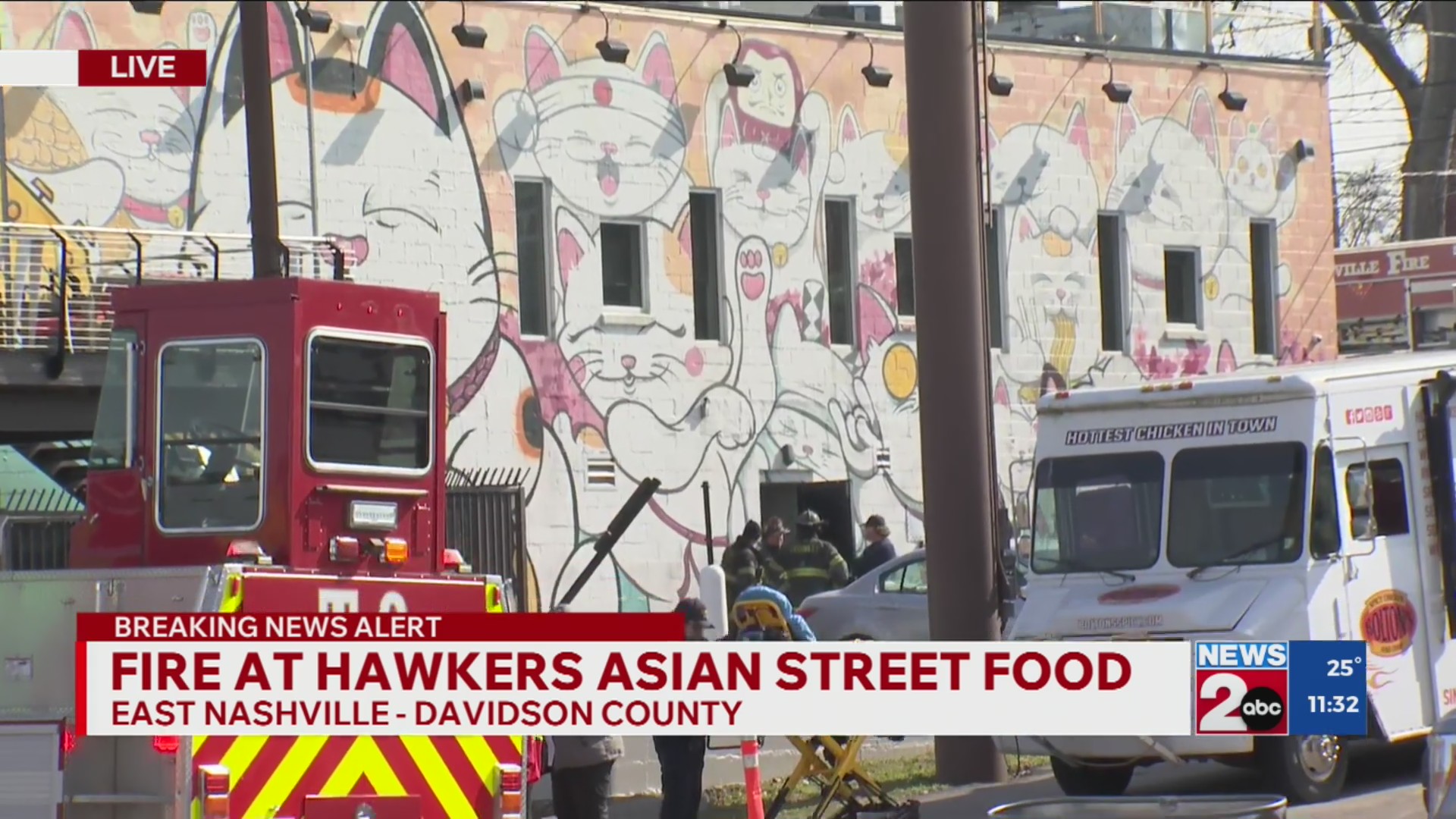 Fire at Hawker's Asian Street Food in East Nashville