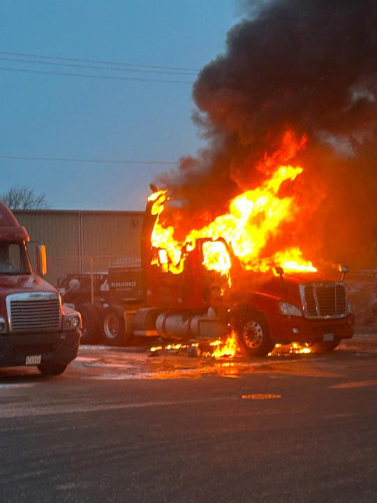 Semi truck fire in Belvidere ruled accidental Thursday morning
