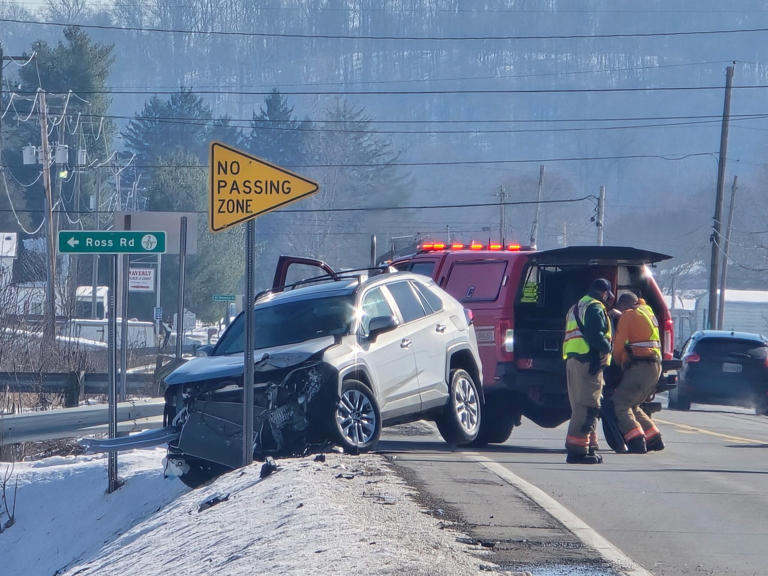 Vehicle collides with tractor-trailer at the intersection of Ross and ...