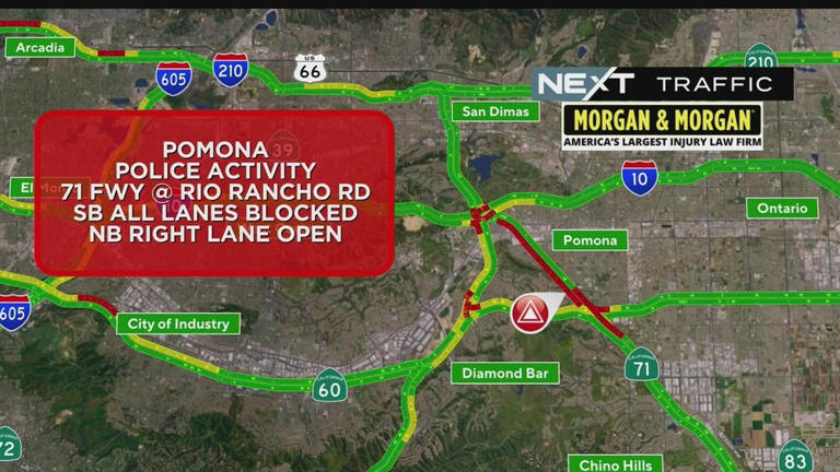 All lanes of southbound 71 Freeway in Pomona closed for police activity