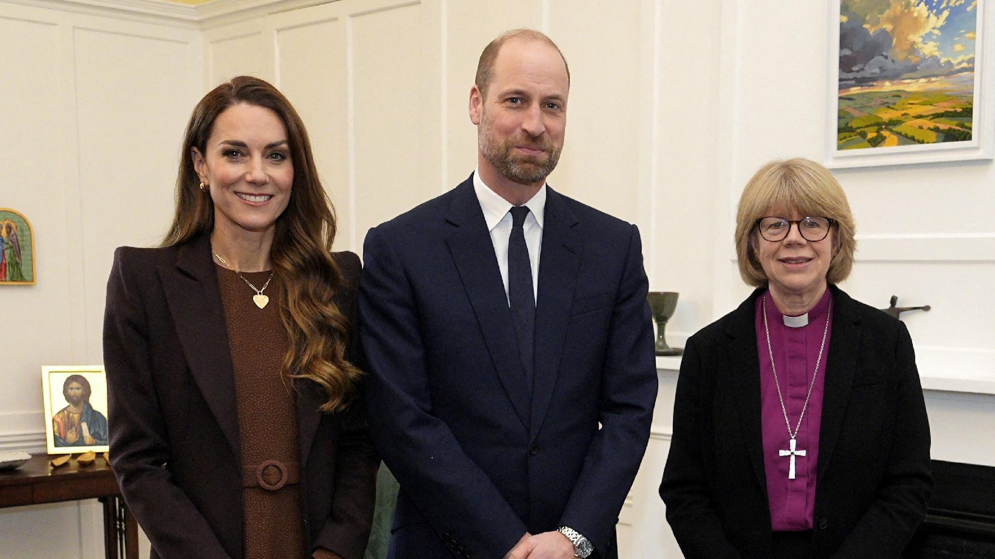 William e Kate incontrano la nuova arcivescova di Canterbury Sarah Mullally