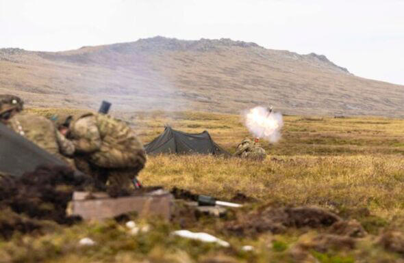 British Army conducts show of force live-fire training on Falkland Islands