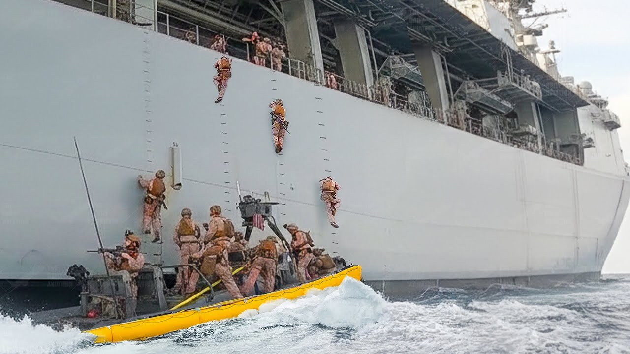 US extreme techniques to board and capture massive ships at sea