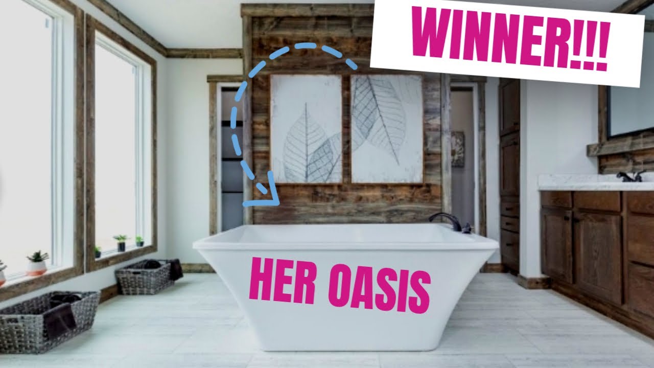 This mobile home’s master bath is on another level
