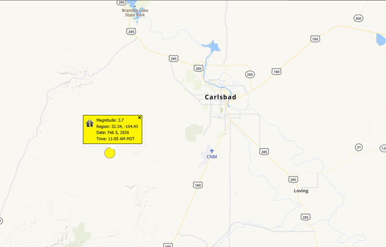 3.7 magnitude earthquake rocks southeast New Mexico