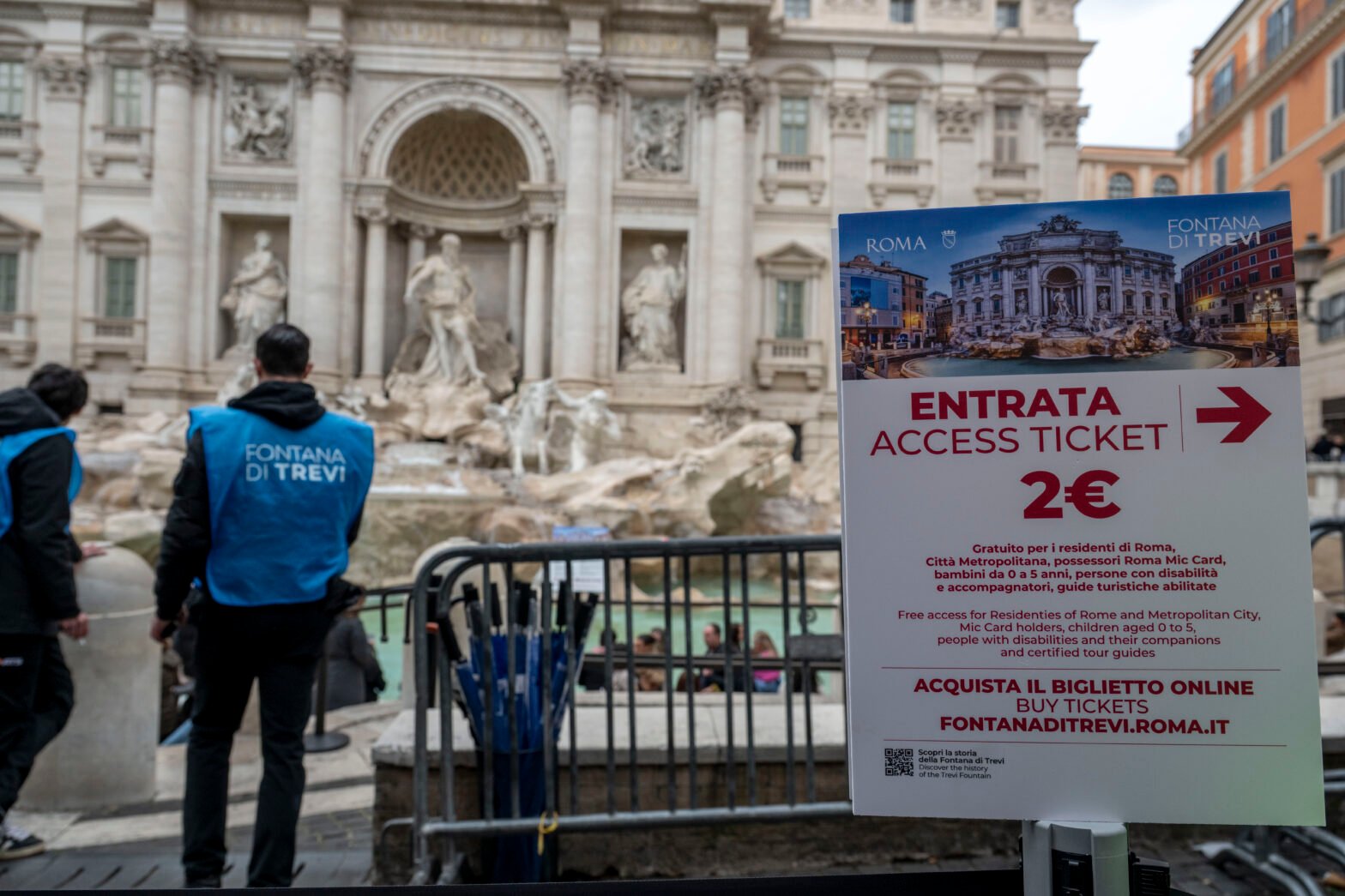 Rome’s Trevi Fountain now charges visitors at peak times