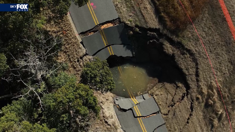 Massive hole on Lake County road confirmed as sinkhole, officials say